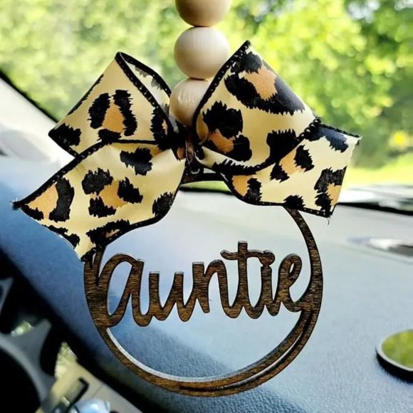 Accents | Maple Wood Monogram Car Charms Auntie | Poshmark